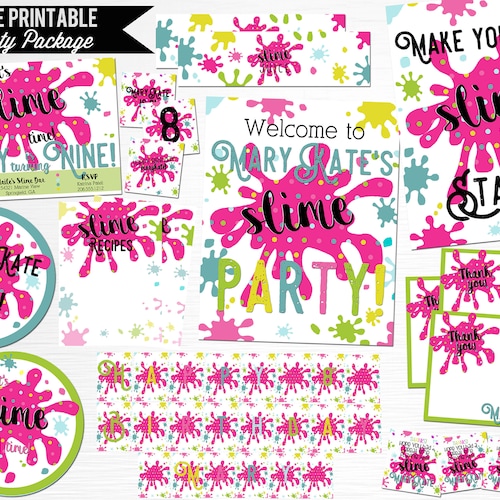 Printable SLIME Backdrop. Slime Birthday Party Decor. - Etsy