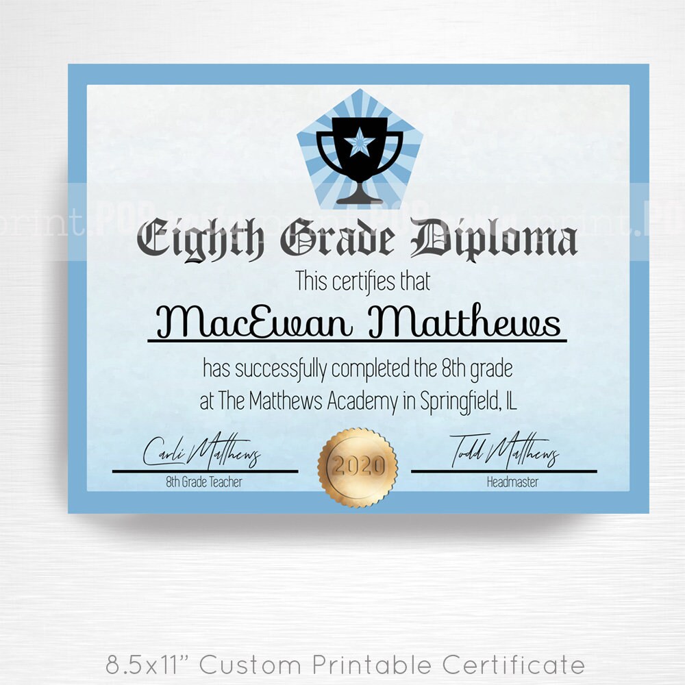 Homeschool Graduation Printable Digital Diploma Certificate | Etsy