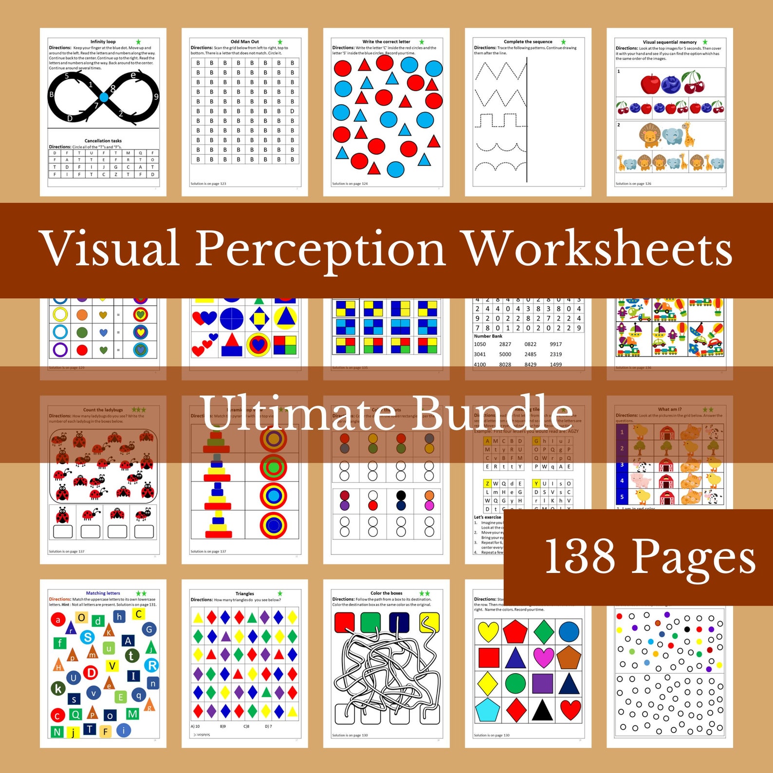 Visual Perception Worksheets for Kids: Ages 6-9 (digital Download) - Etsy
