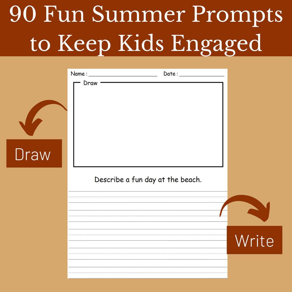 Summer Writing Prompts for Kids: Fun Journal for 1st-2nd Grade (PDF) - Etsy
