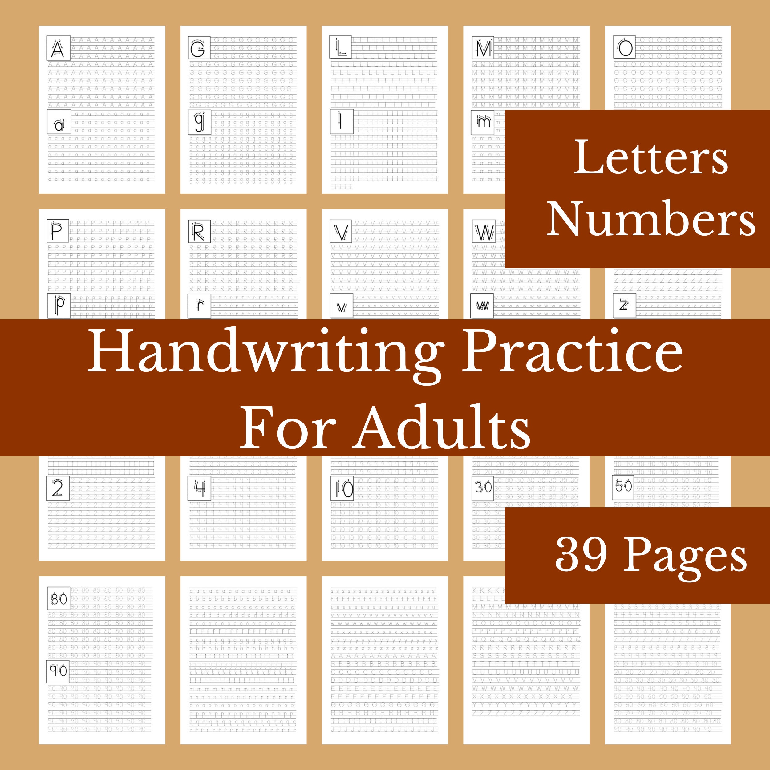 Handwriting Practice for Adults - Printable Worksheets - Alphabets and ...
