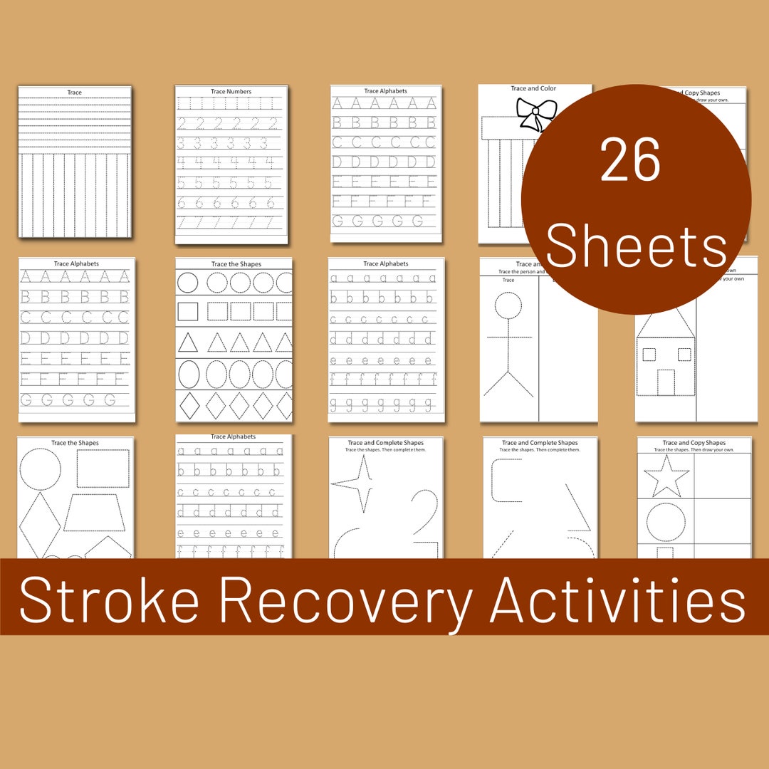 Stroke Recovery Activities | Adult Tracing Worksheets | Seniors Pen ...