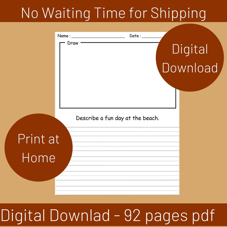 Summer Writing Prompts for Kids: Fun Journal for 1st-2nd Grade (PDF) - Etsy