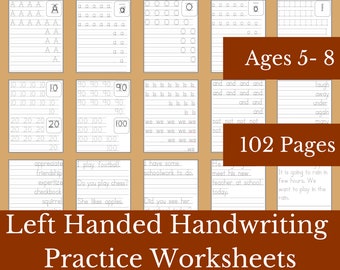 Left-handed Handwriting Practice Worksheets for Preschoolers | Ages 3 ...
