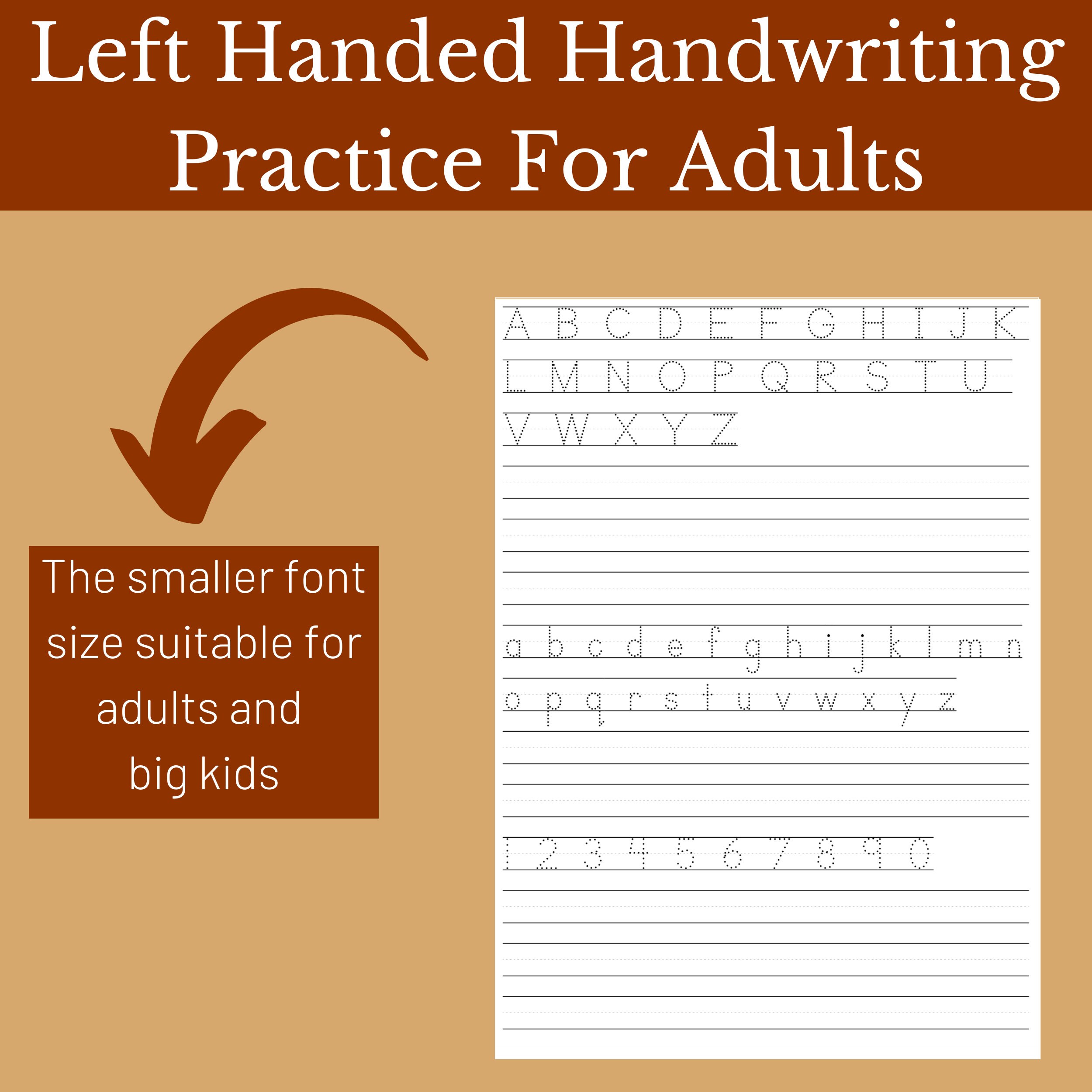Left-handed Handwriting Practice: Letters, Numbers, Words (digital ...