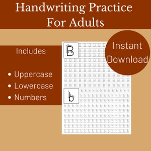 Adult Handwriting Practice Worksheets: ABC Letter & Number Tracing ...