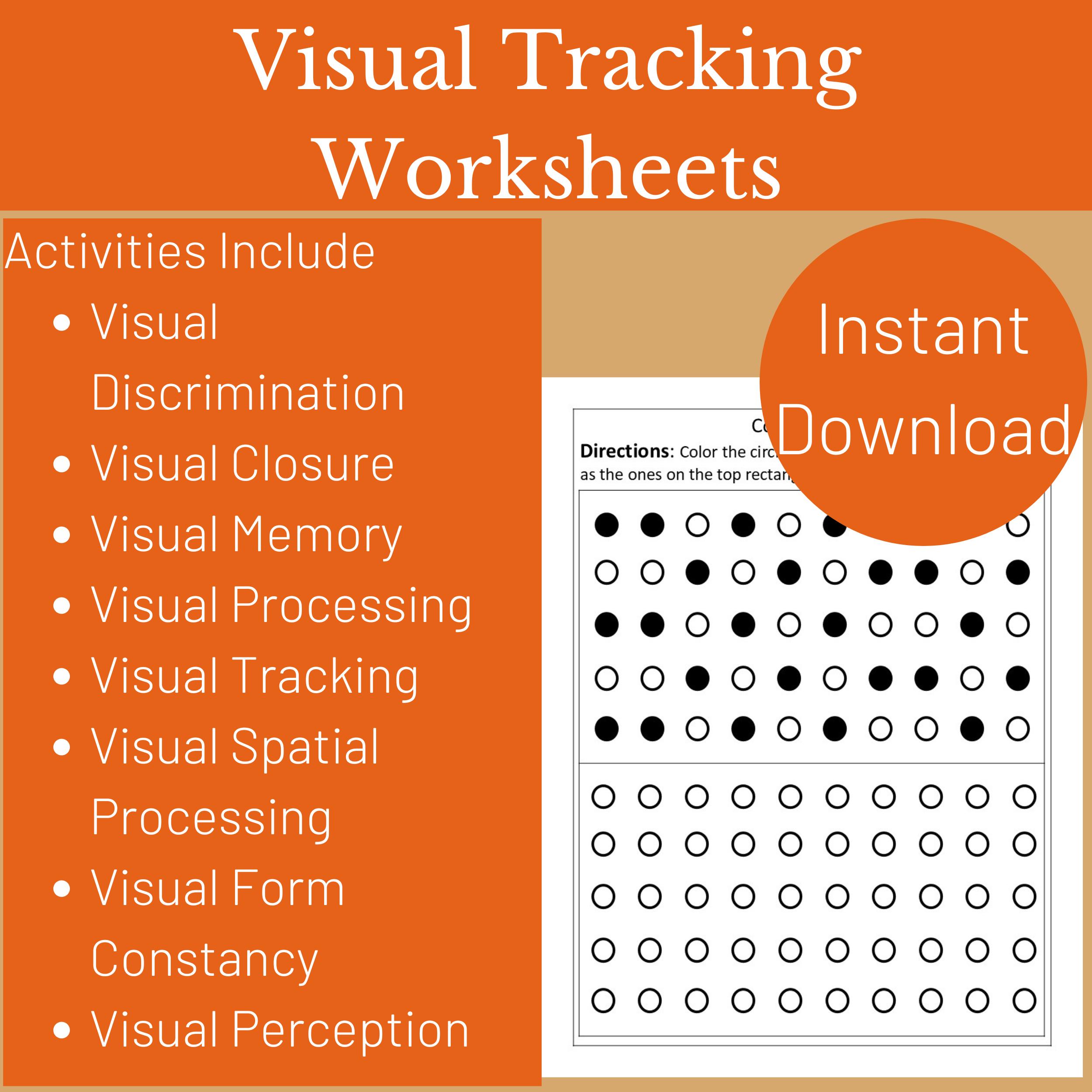 Visual Tracking Worksheets: Kids & Adults - Perception Activities ...