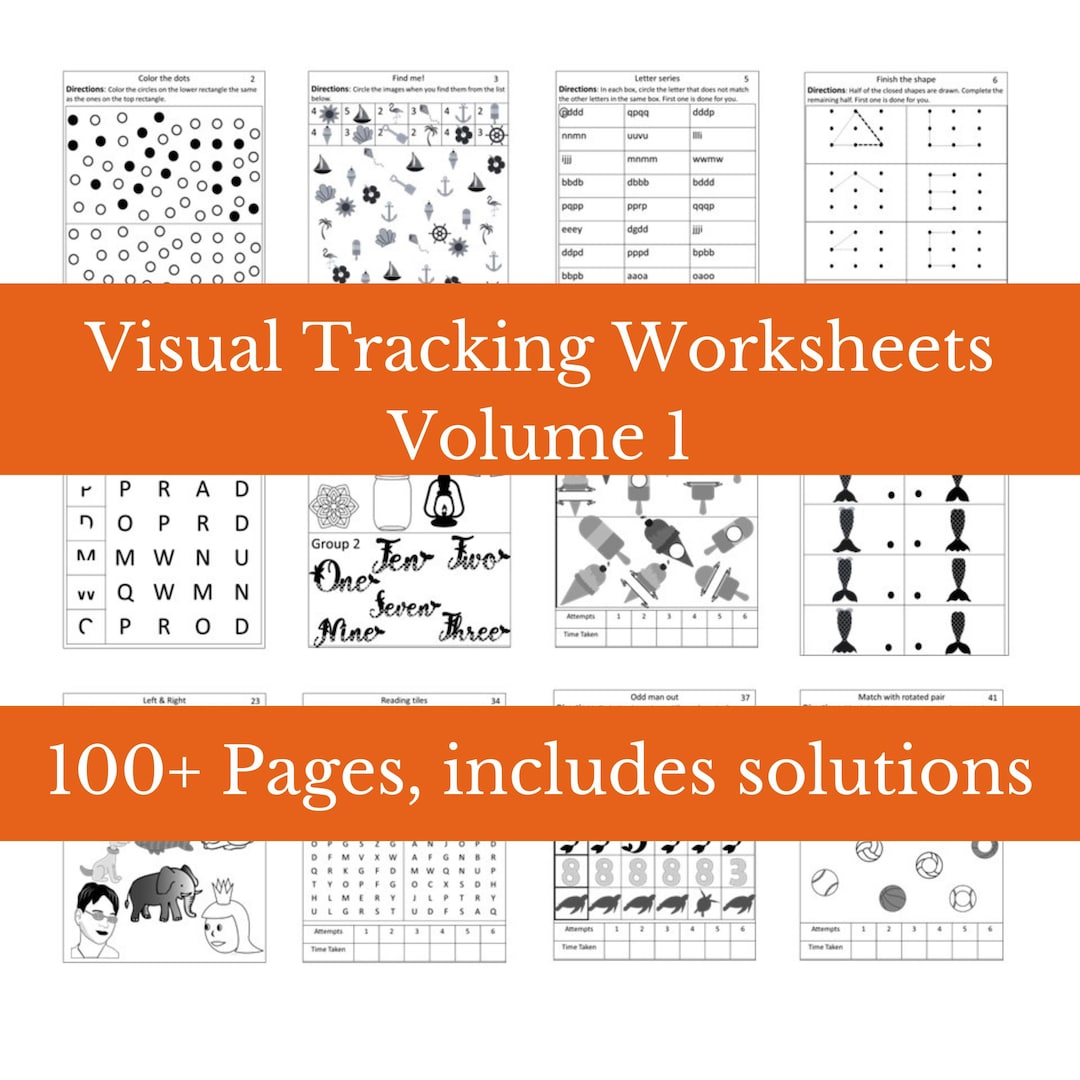 Visual Tracking Worksheets: Kids & Adults - Perception Activities ...