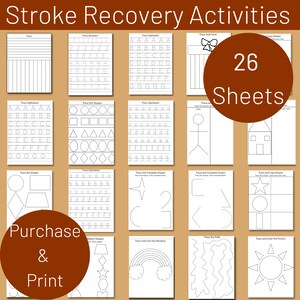 Stroke Recovery Activities | Adult Tracing Worksheets | Seniors Pen ...