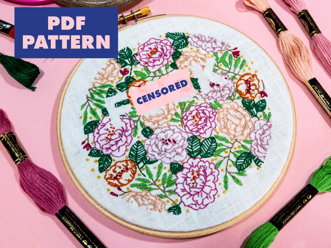 Subversive Embroidery Pattern, Swearing Embroidery, PDF Pattern ...