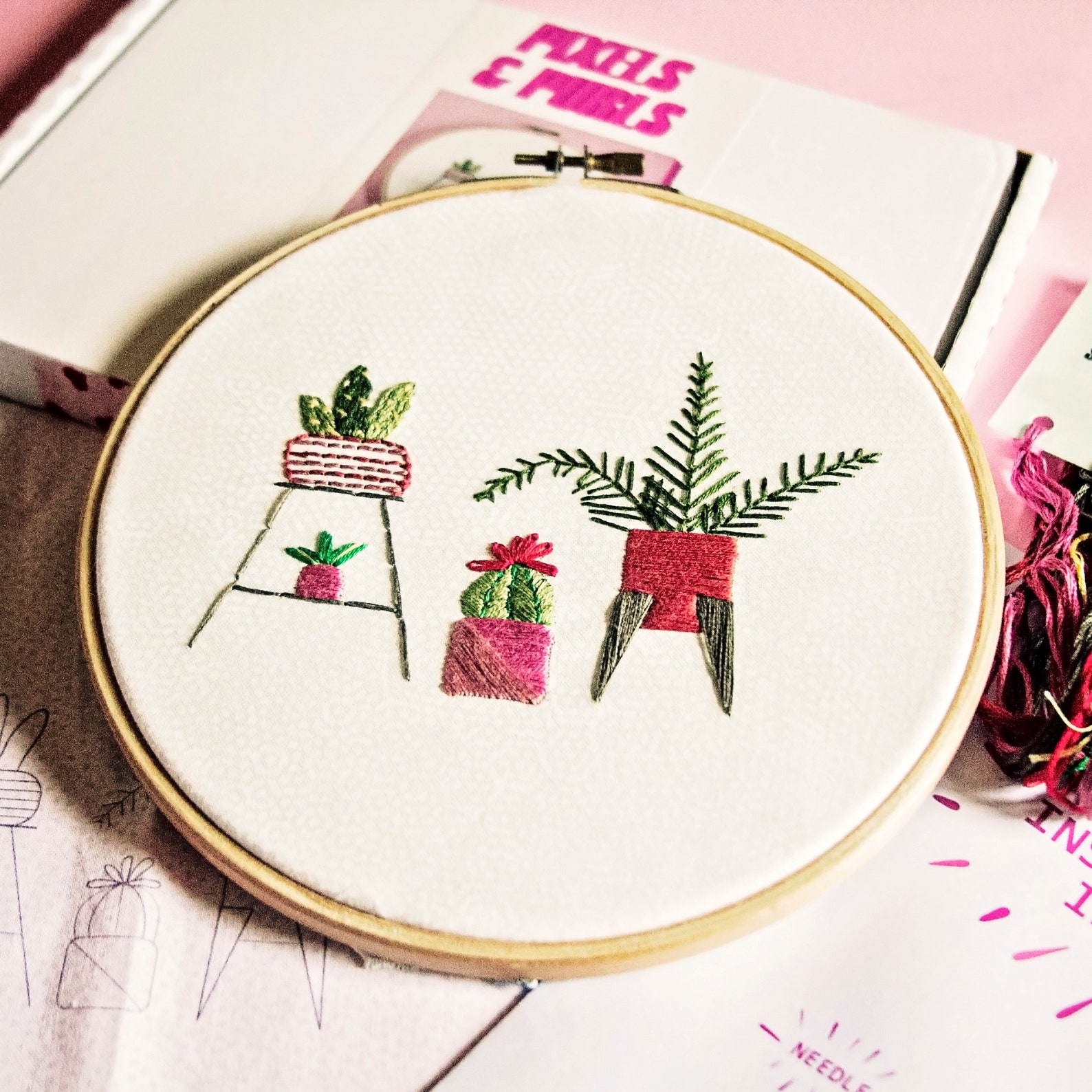 Succulents Embroidery Pattern, Cactus Embroidery, Plants Embroidery ...