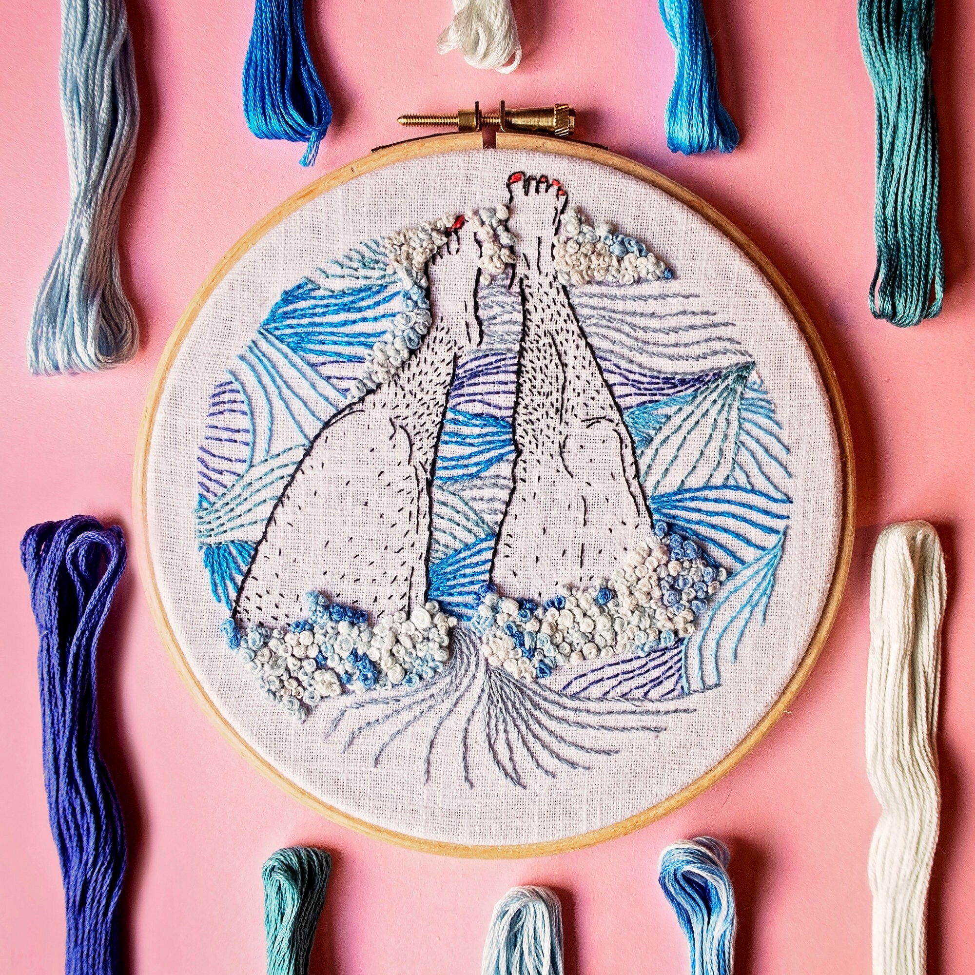 Modern Embroidery Pattern, Contemporary Embroidery, Bath Embroidery ...