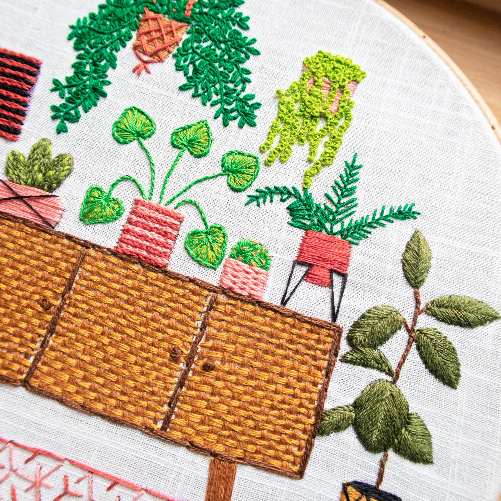 Houseplants Embroidery Pattern Botanical Modern Hand | Etsy