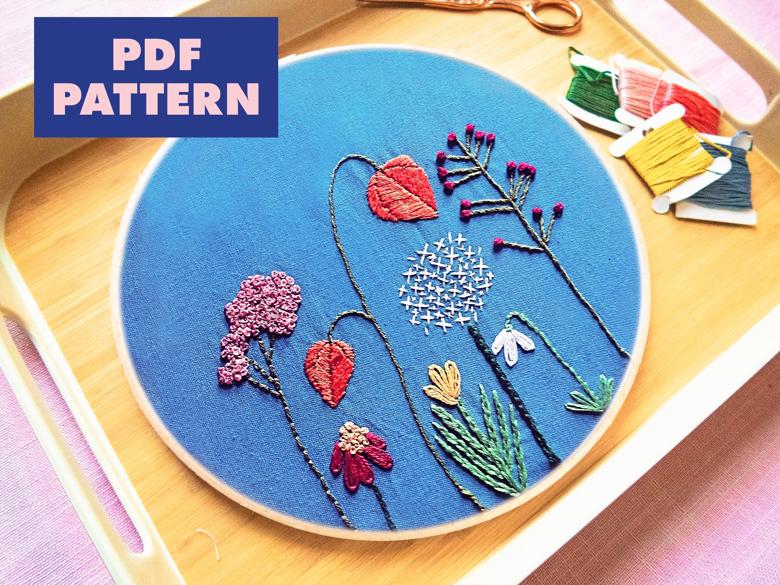 Flowers Embroidery Pattern Floral Embroidery Design - Etsy