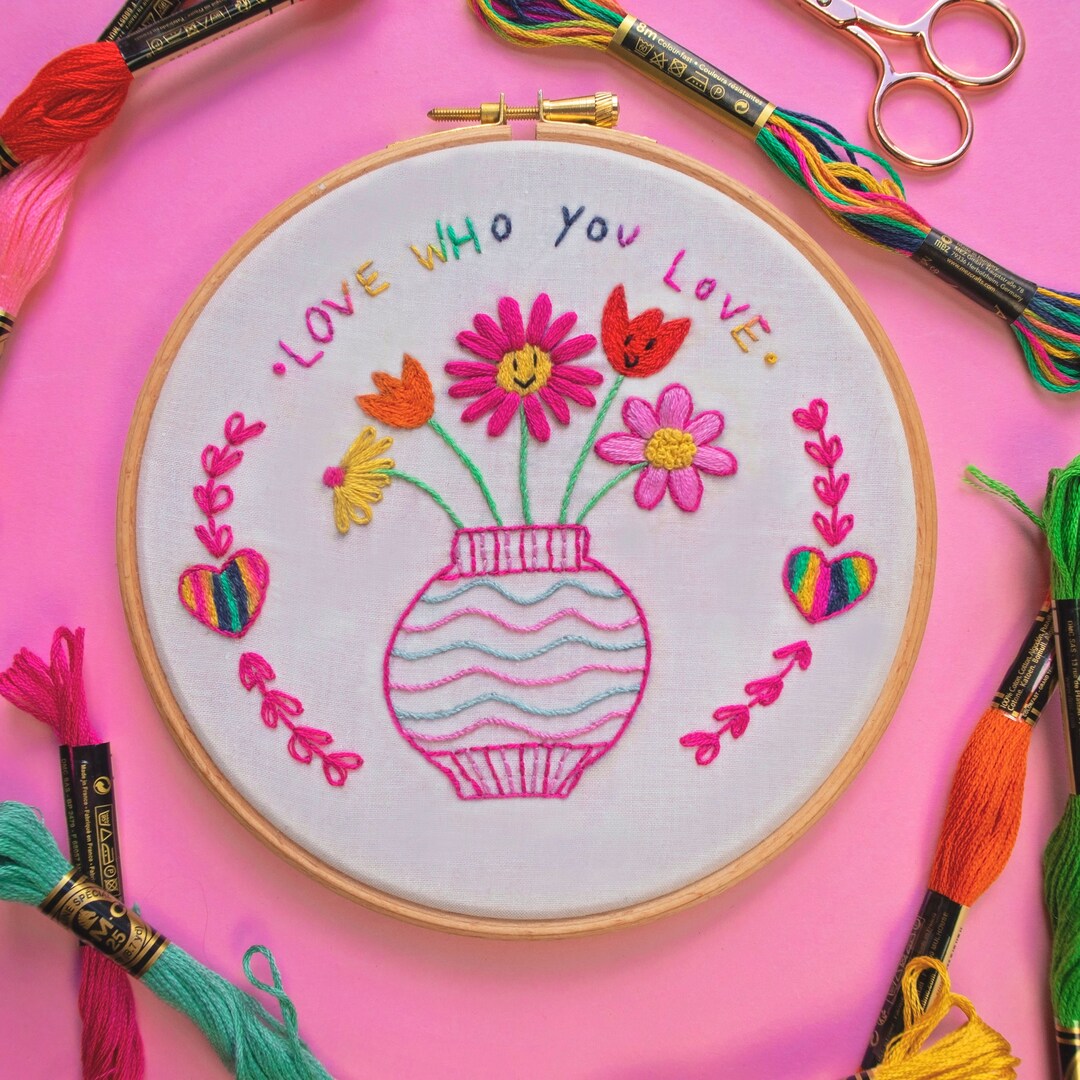 LGBT Embroidery Kit, Love is Love Embroidery, Gay Pride Embroidery ...