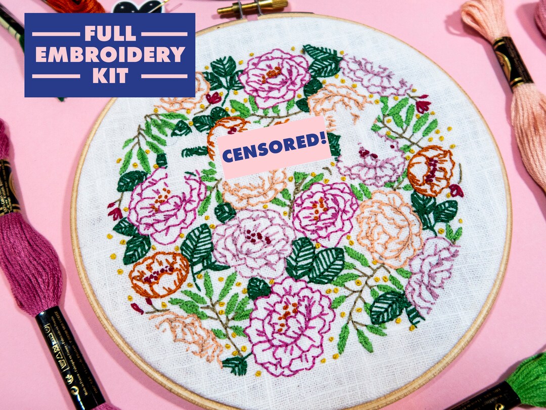 Subversive Embroidery Kit, Modern Swearing Embroidery, Fuck Embroidery ...