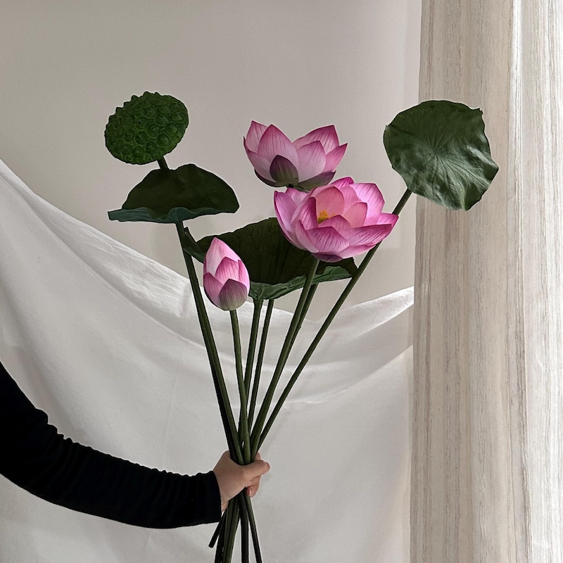 Fake Lotus Flower Bouquet - Etsy