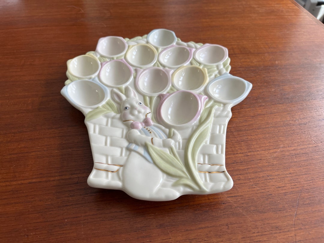 FREE SHIPPING! Vintage 1980s Lenox Easter Bunny Deviled Egg Plate - Etsy