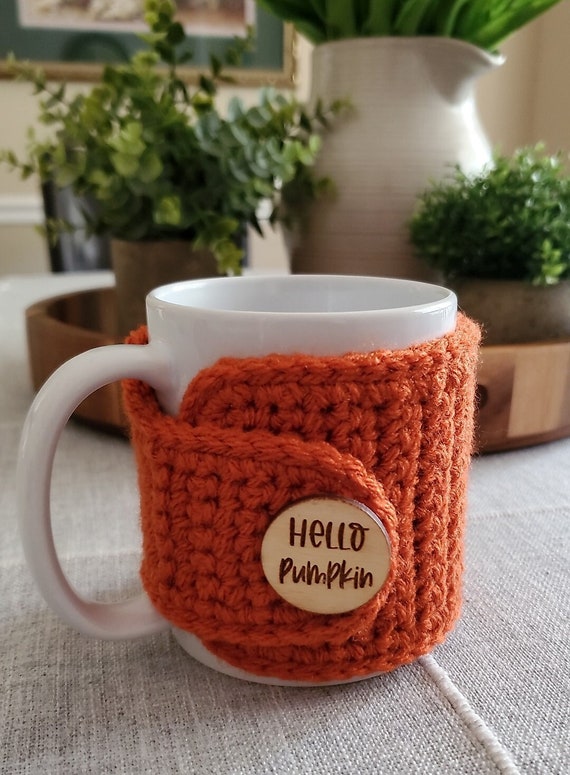 Hello Pumpkin Mug Cozy Mug Sweater Fall Gift - Etsy