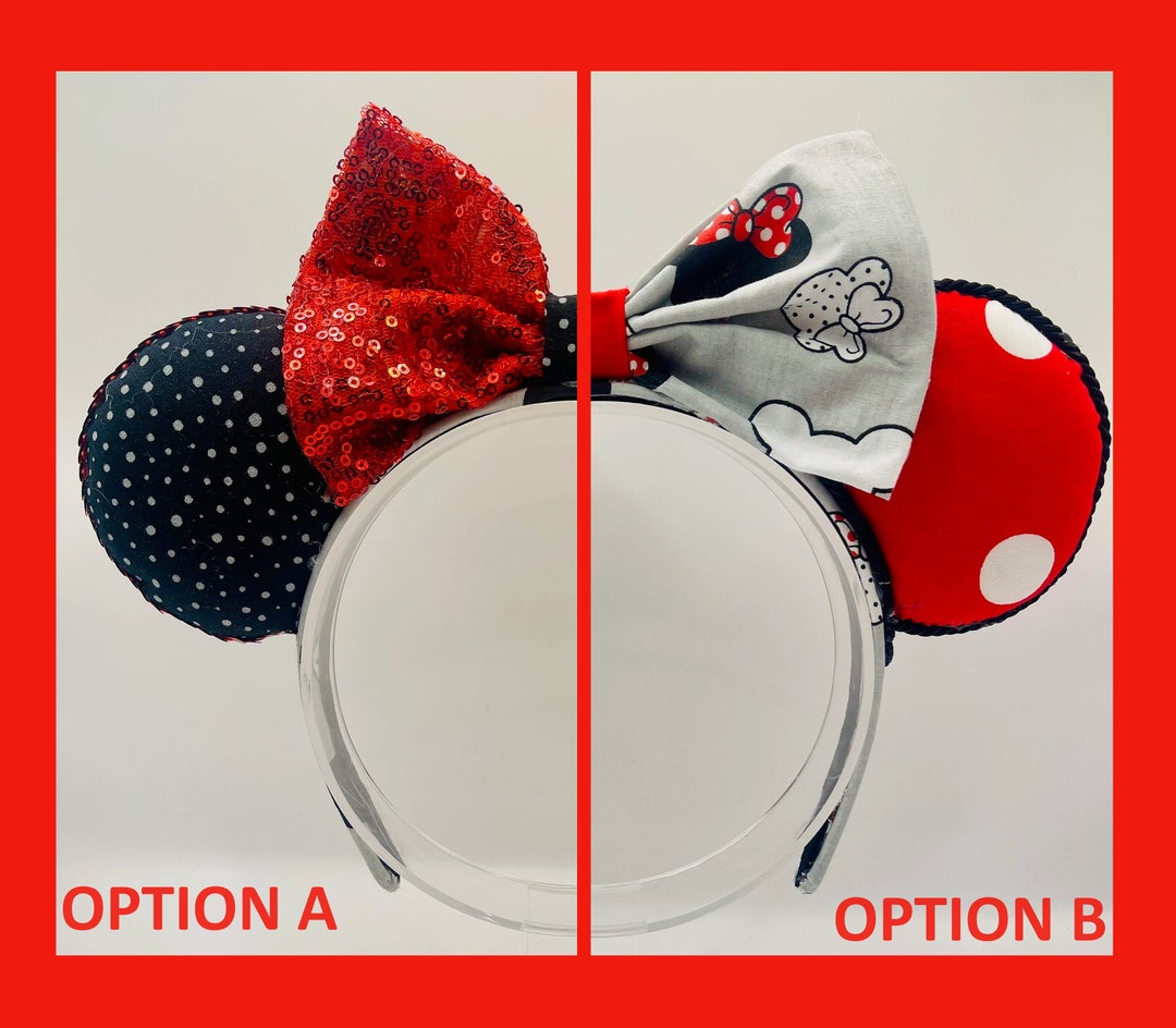 Minnie & Mickey Mouse Heads Spotty Mouse Ears Headband - Etsy