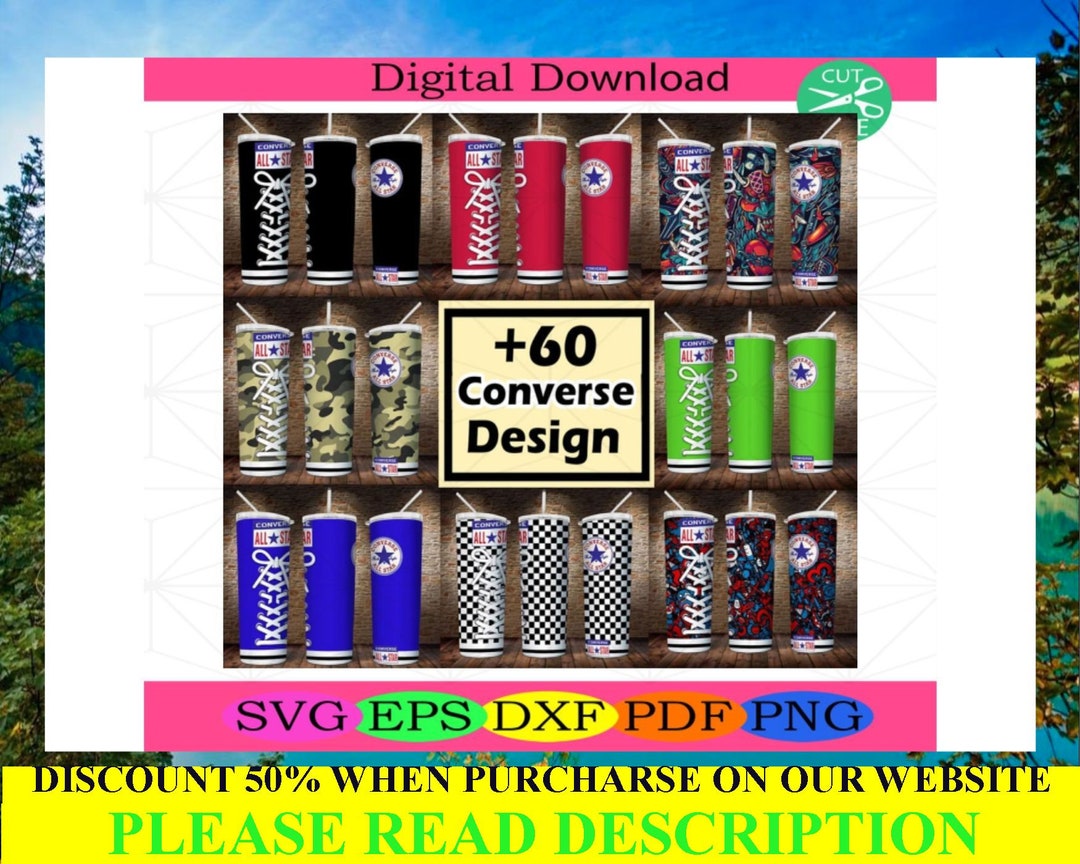 Converse Inspired Tumbler 20oz, 20 Oz Sublimation Tumbler Wrap, Sneaker ...
