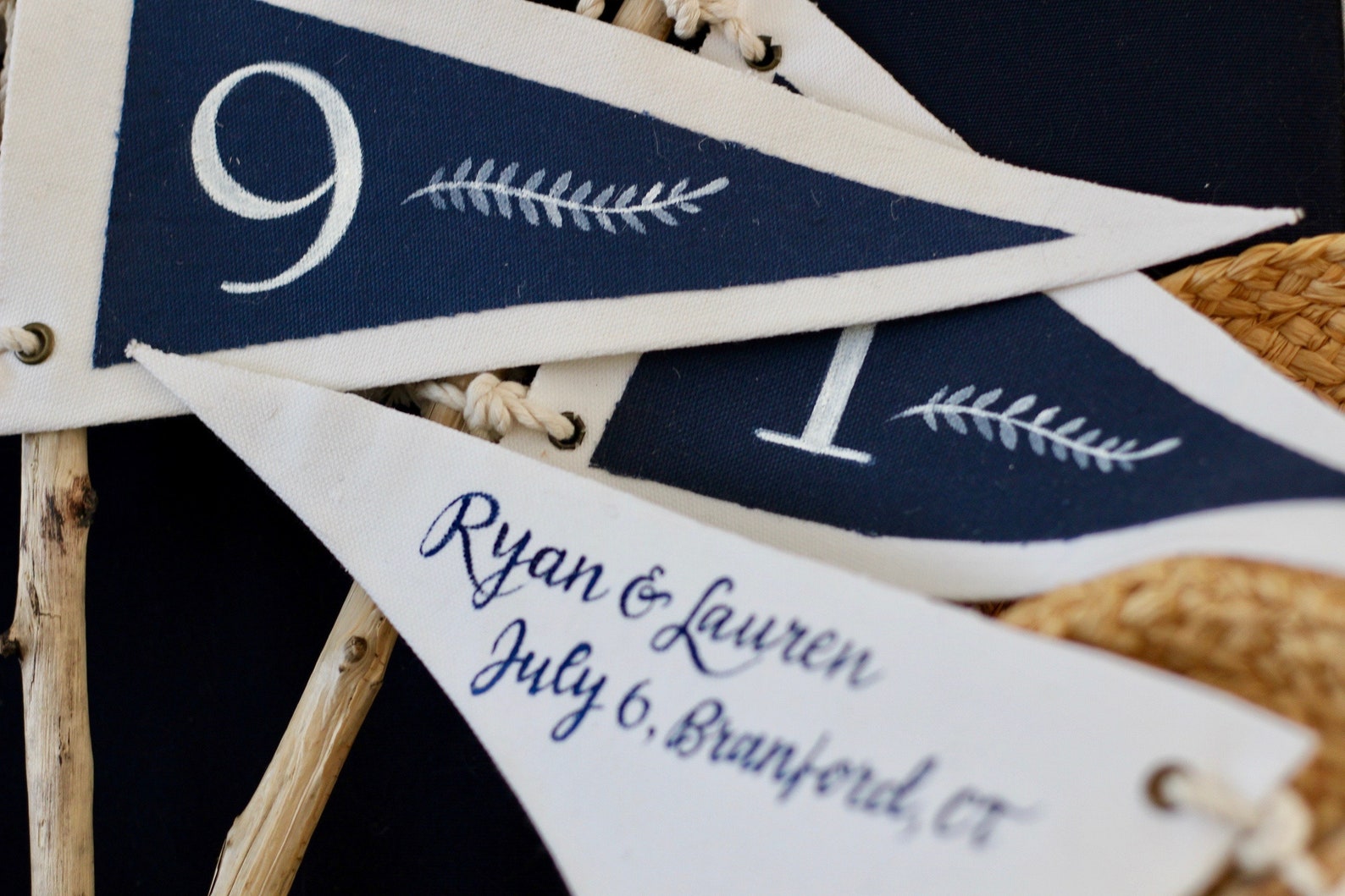 Centerpiece Pennant Flag Wedding Table Number Flags | Etsy