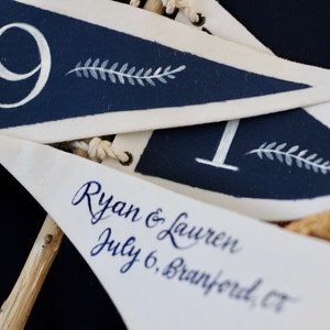 Centerpiece Pennant Flag Wedding Table Number Flags | Etsy