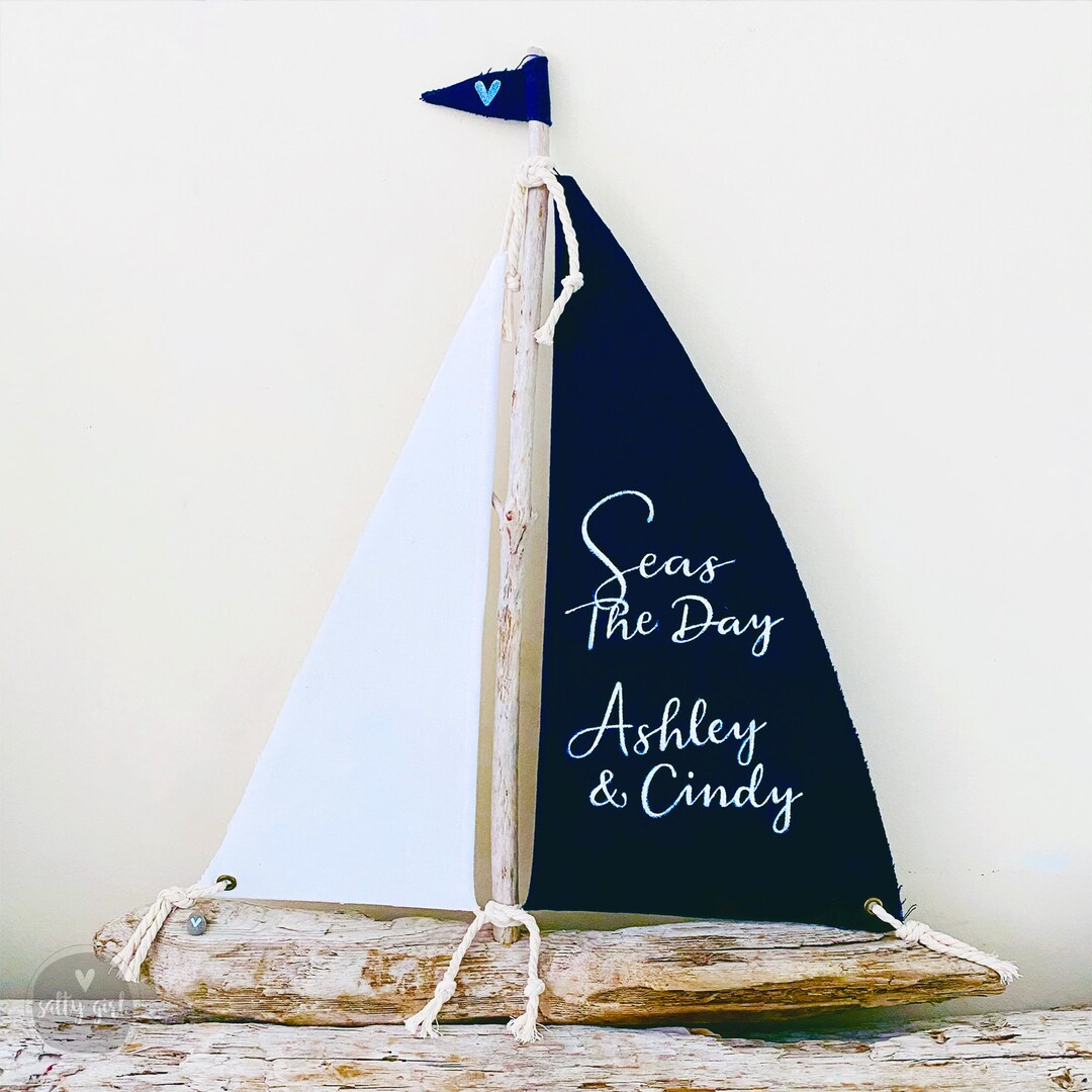 Sailboat Centerpiece - 16" Custom Driftwood Wedding Sailboat - Wedding ...