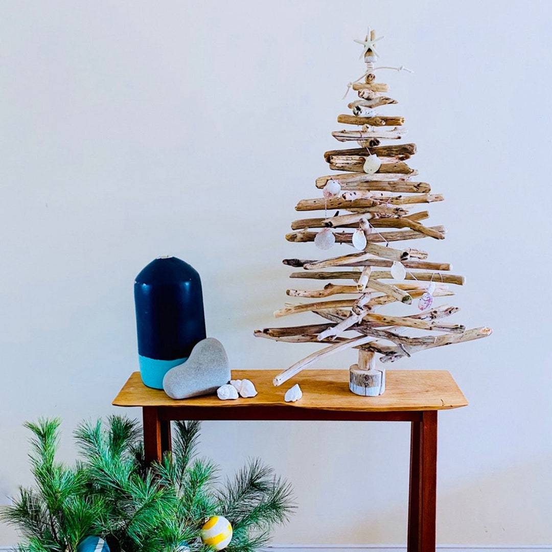 Coastal 3 Ft Driftwood Christmas Tree, Beach Tabletop Tree, Nautical ...