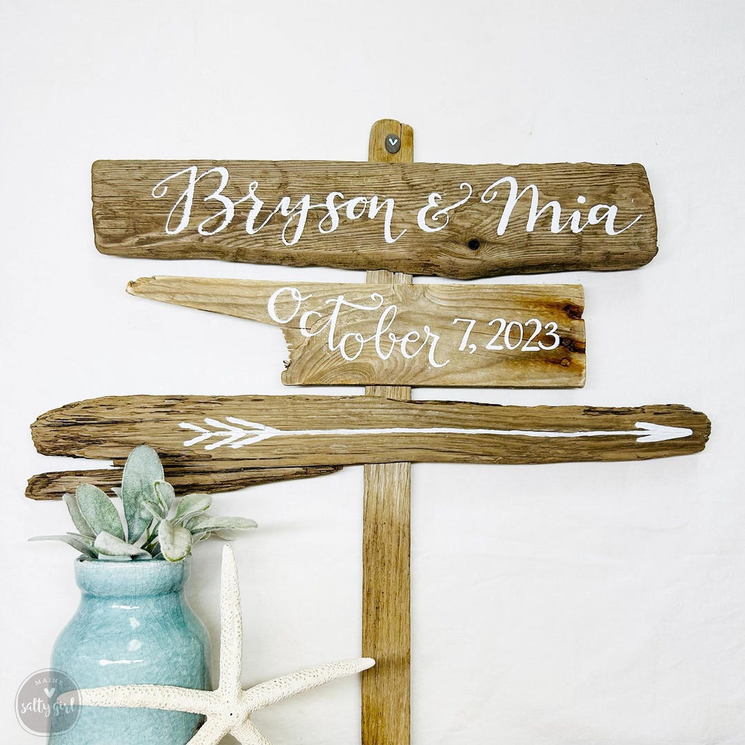 Custom Wood Sign - Tiered Driftwood Signs - Hand Painted - Personalized ...