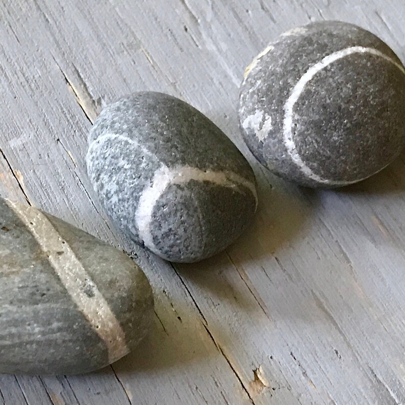 Lucky Wish Stones - 5 Maine "wishing Rock" Beach Stones With Single ...