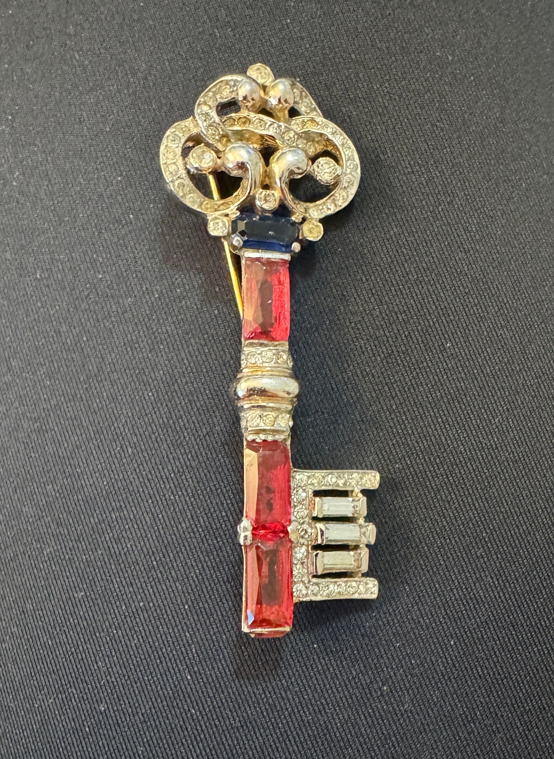 Trifari Key Brooch Alfred Philippe Gold Vermeil 1940s See Description ...