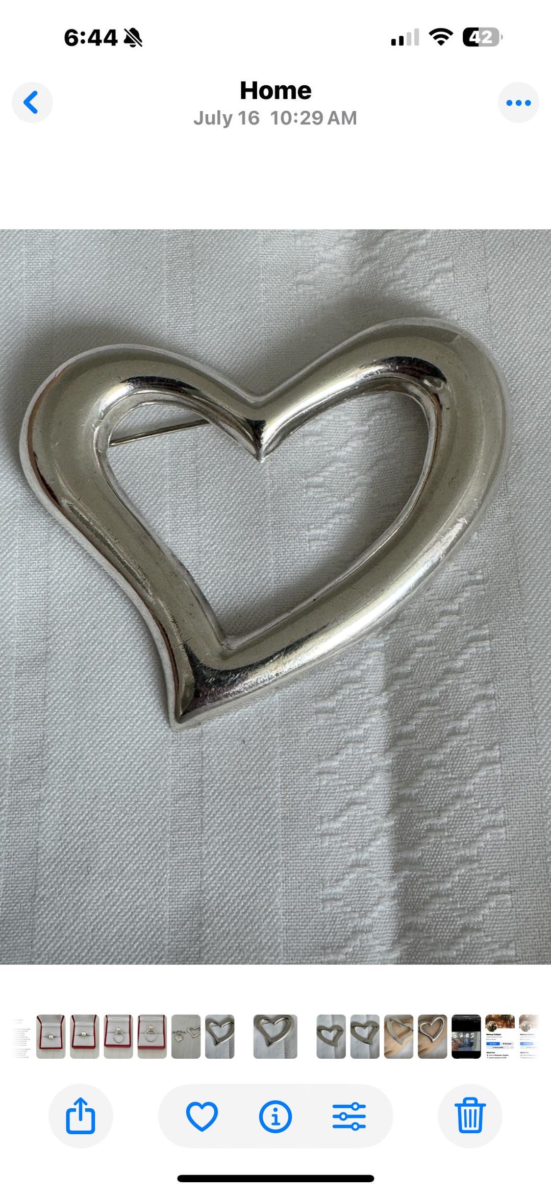 Hugh Taxco Open Heart Pin Brooch 19.44 Grams Sterling Silver 925 Mexico ...