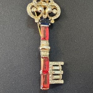 Trifari Key Brooch Alfred Philippe Gold Vermeil 1940s See Description ...