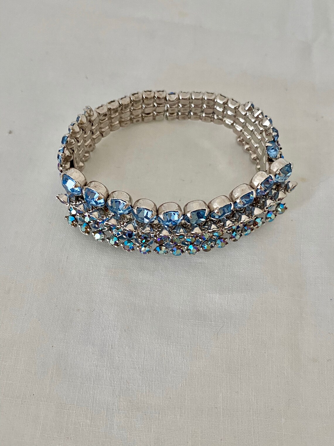 Exquisite Sky Blue Borders Rhinestones 6 Rows Aurora Borealis - Etsy