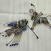 Cynthia Chuang Cricket Zebra Whimsical Blue Gold Enamel Fish Artisan ...
