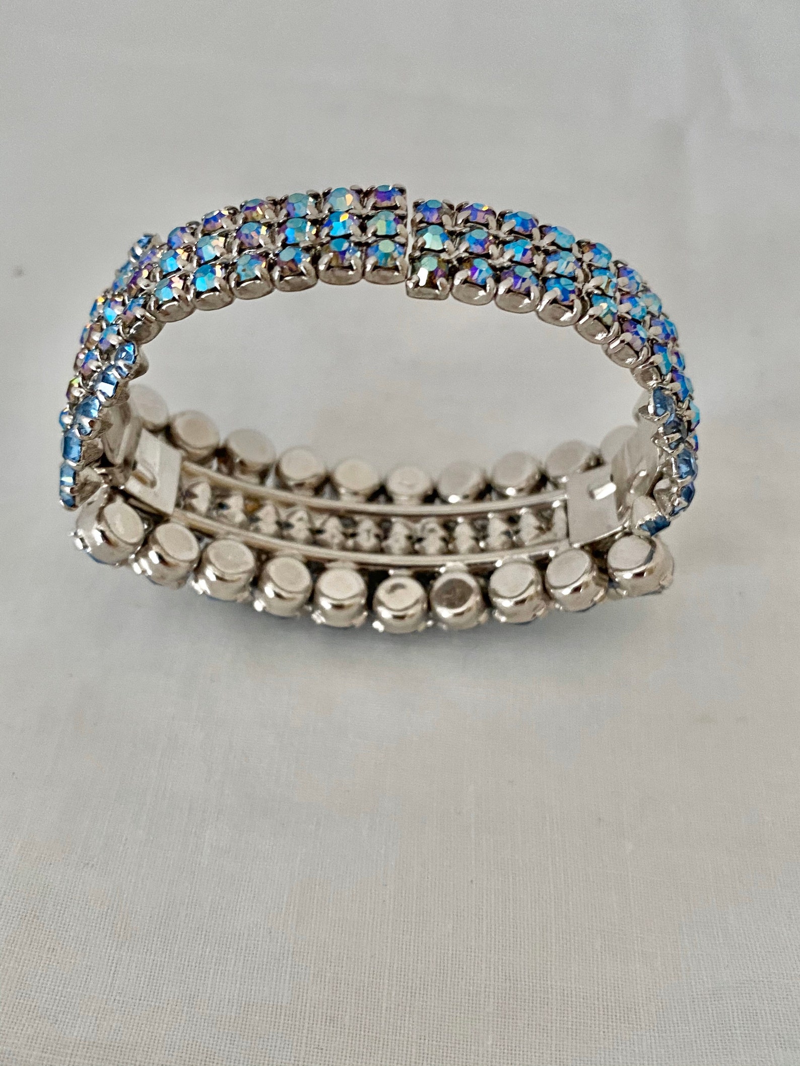 Exquisite Sky Blue Borders Rhinestones 6 Rows Aurora Borealis - Etsy