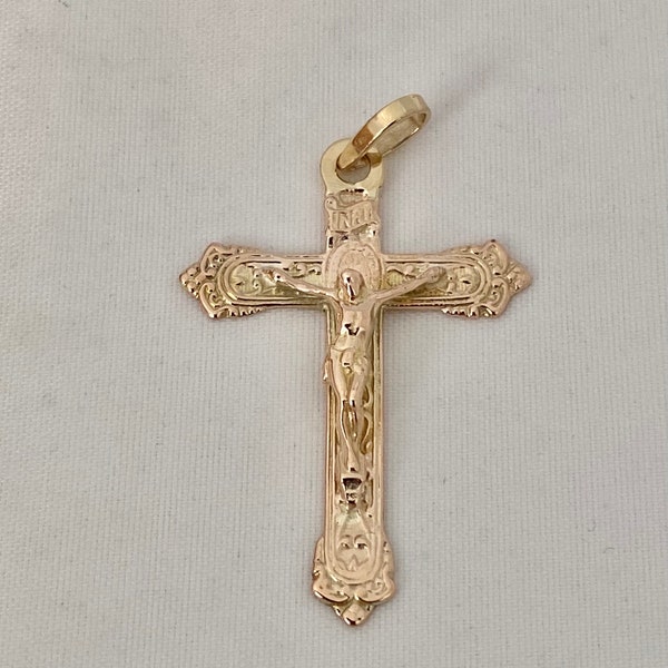 14k Gold Crucifix - Etsy