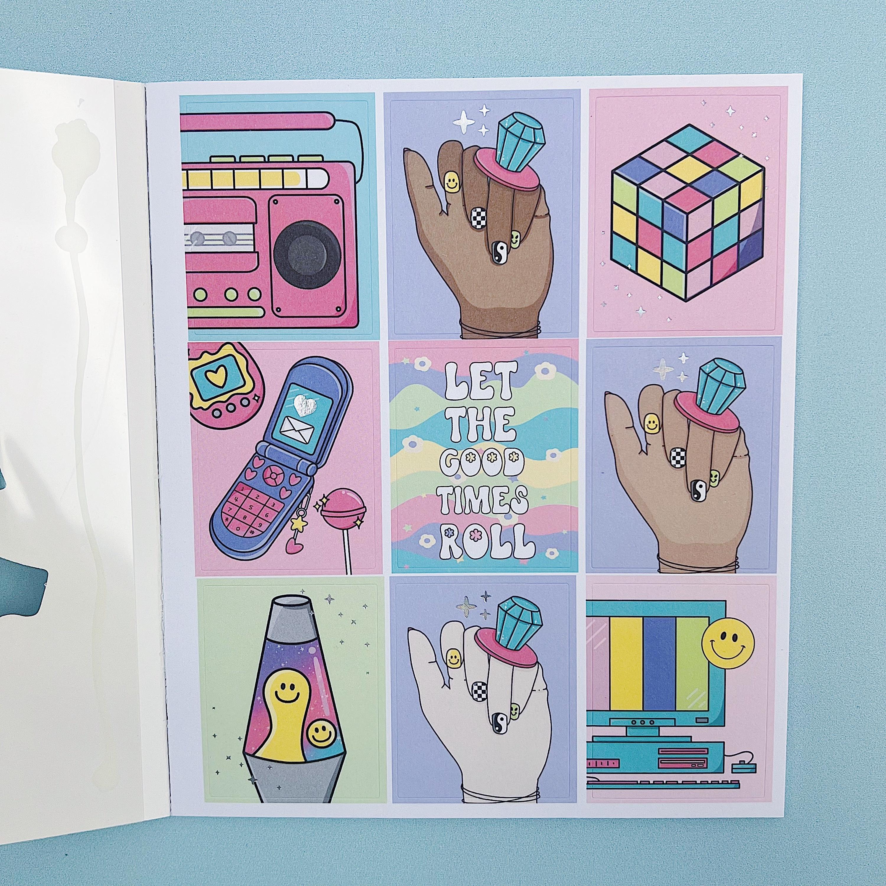 Nostalgia Sticker Book | Matte Sticker Paper | 10 Pages | Holographic ...