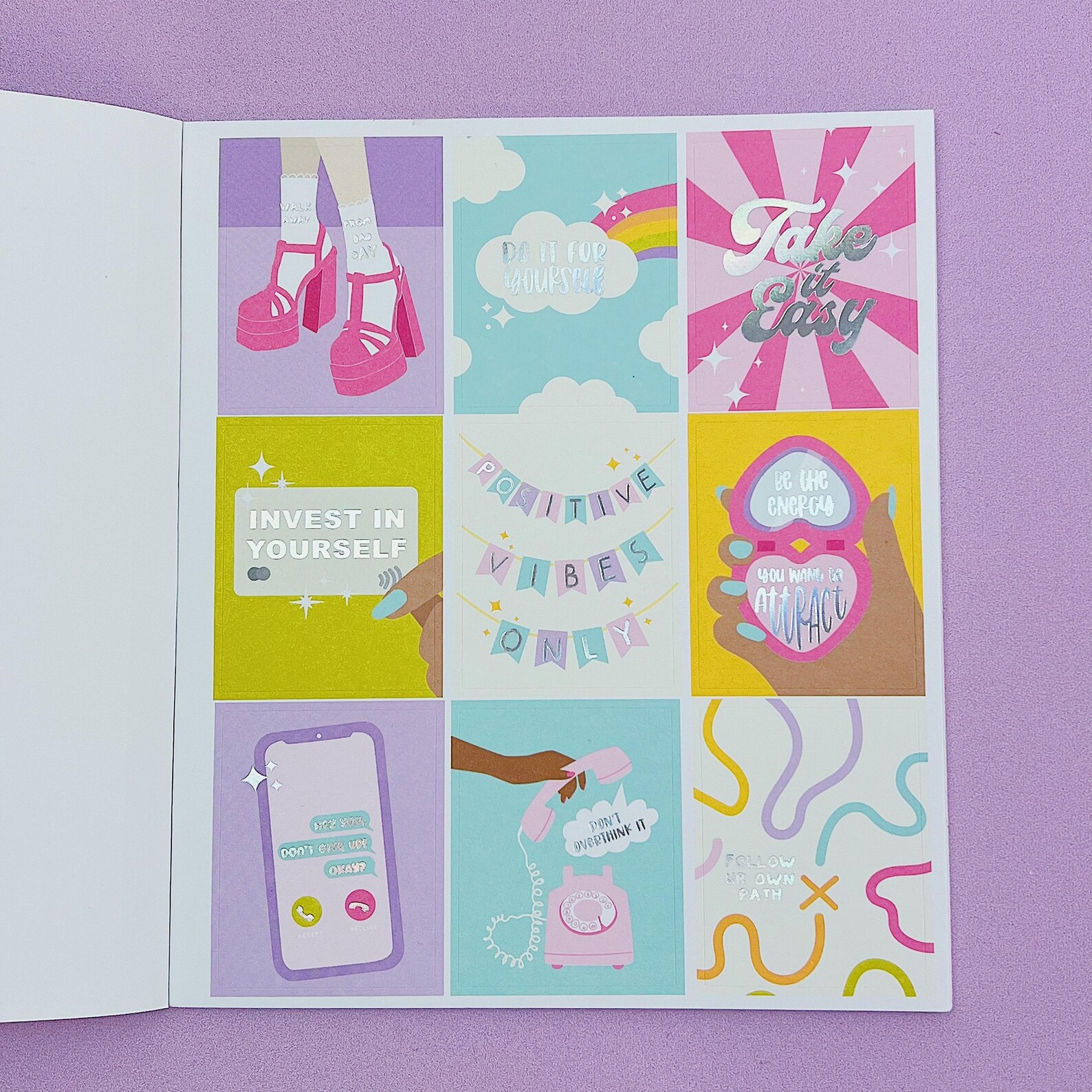 Doing My Best Sticker Book | Matte Sticker Paper | 10 Pages | Holo Foil ...