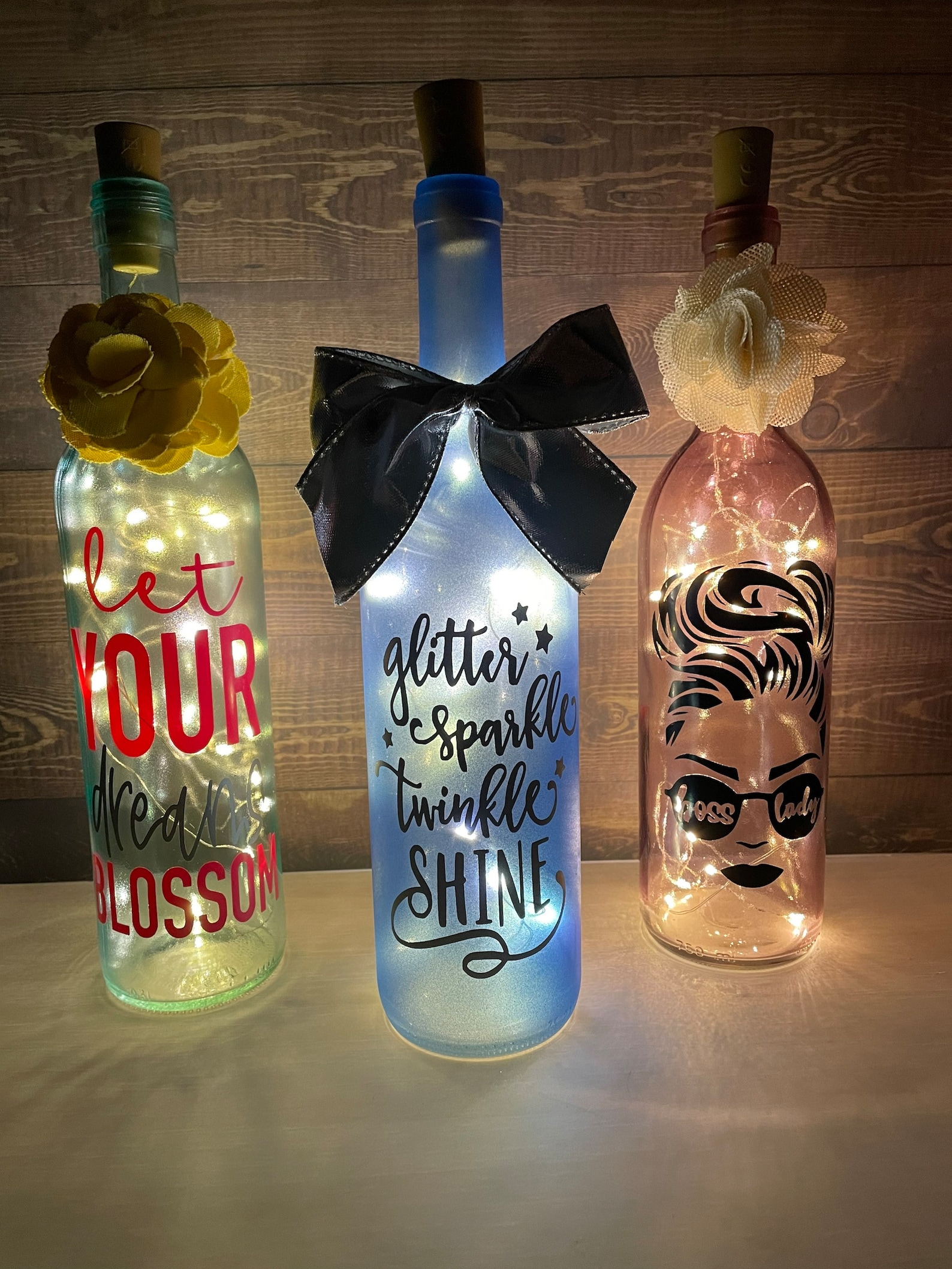 Motivational Wine Bottle Lights - Etsy