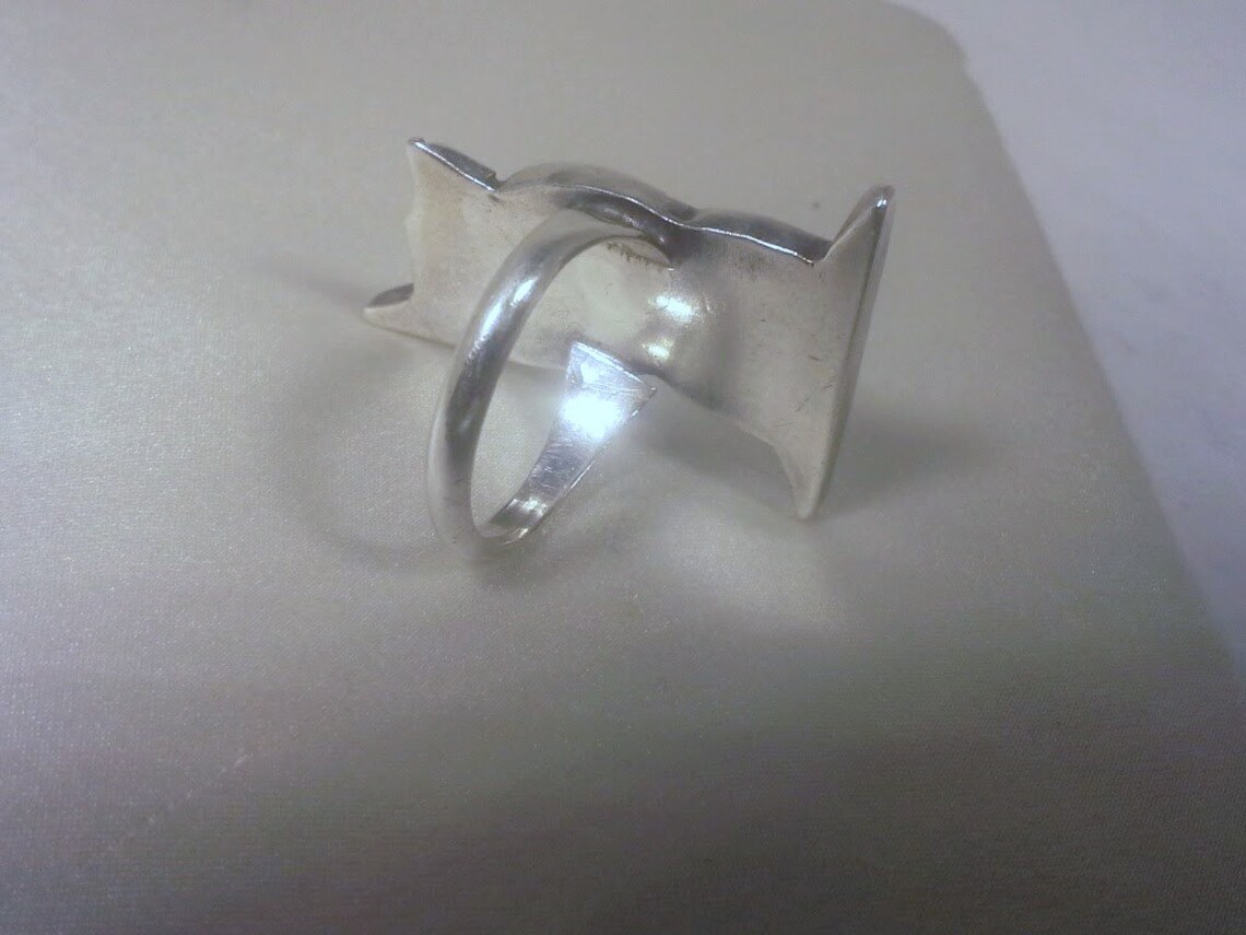 Vintage Sterling Silver Owl Ring, Multi Stone Inlay, Size 5.5 - Etsy