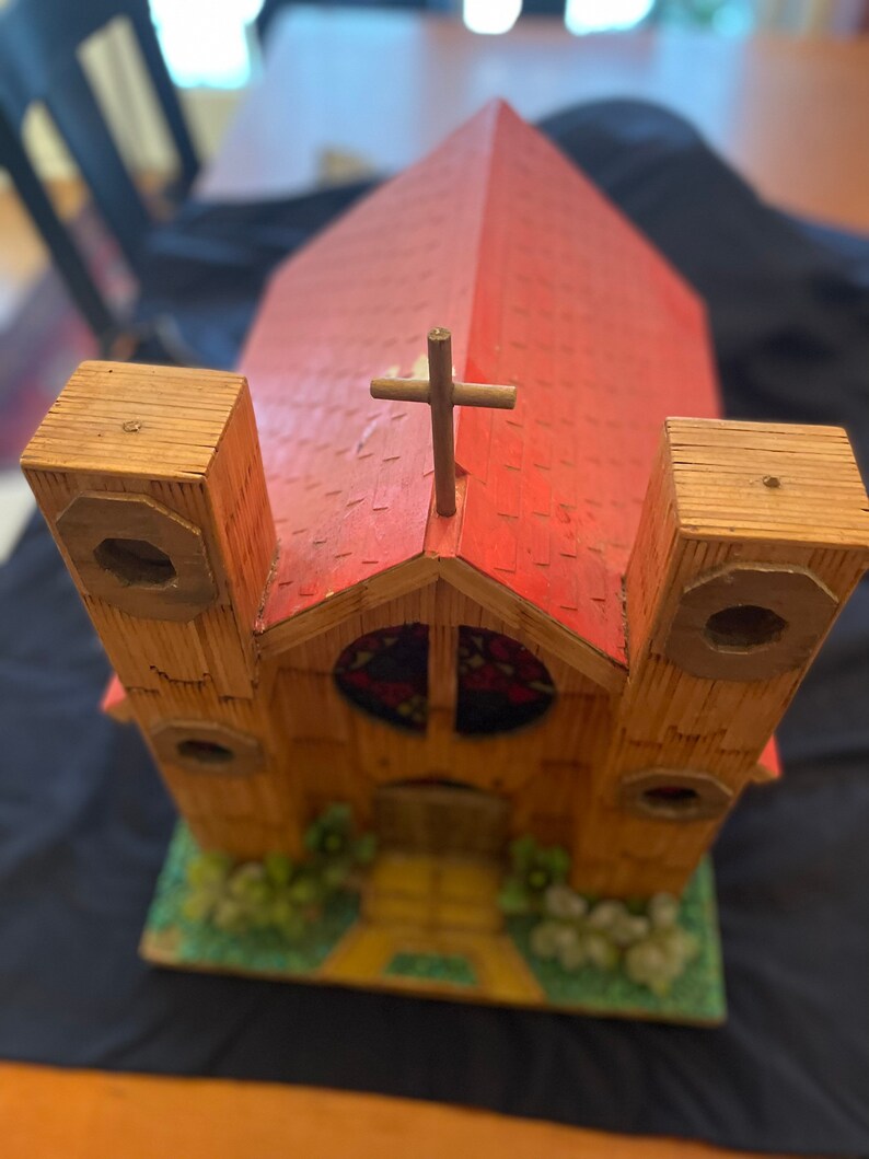 Folk Art Match Stick Church - Etsy