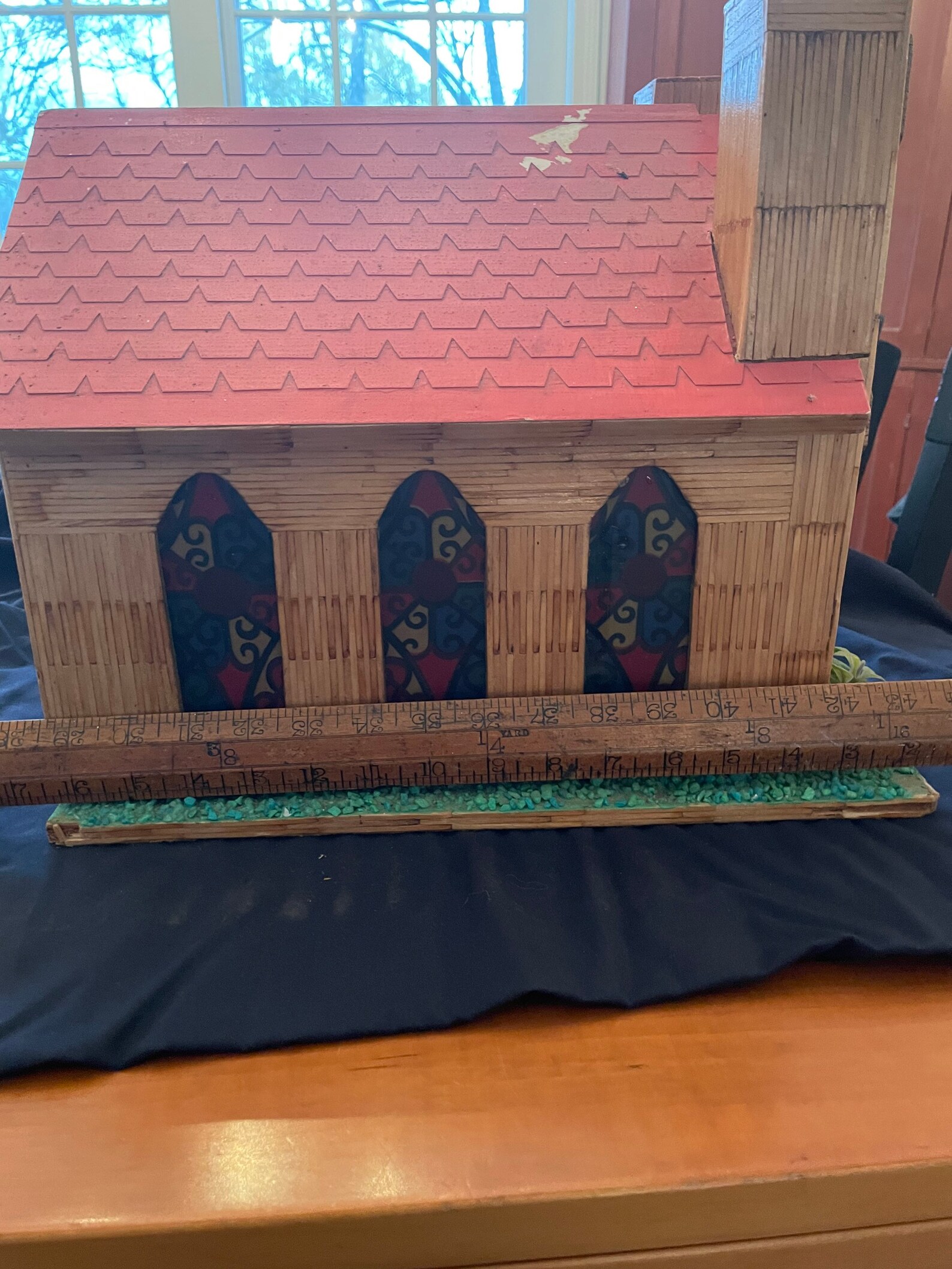 Folk Art Match Stick Church - Etsy