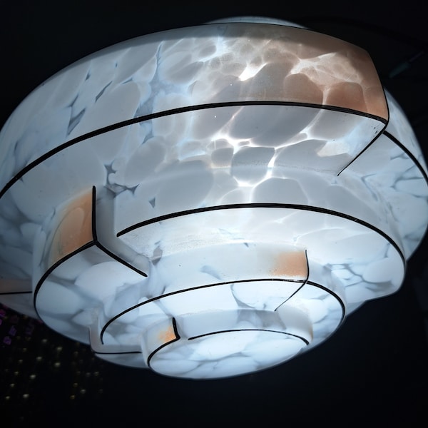 Mcm Glass Pendant Light Vintage - Etsy