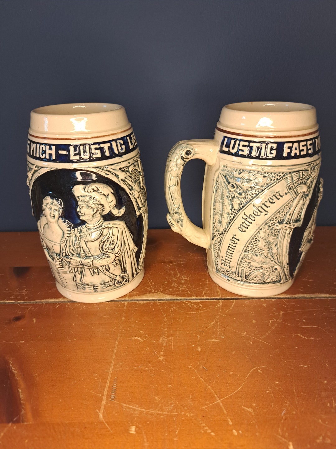 Vintage Set of Two German Beer Steins, 1970s Beer Stein, Oktoberfest ...