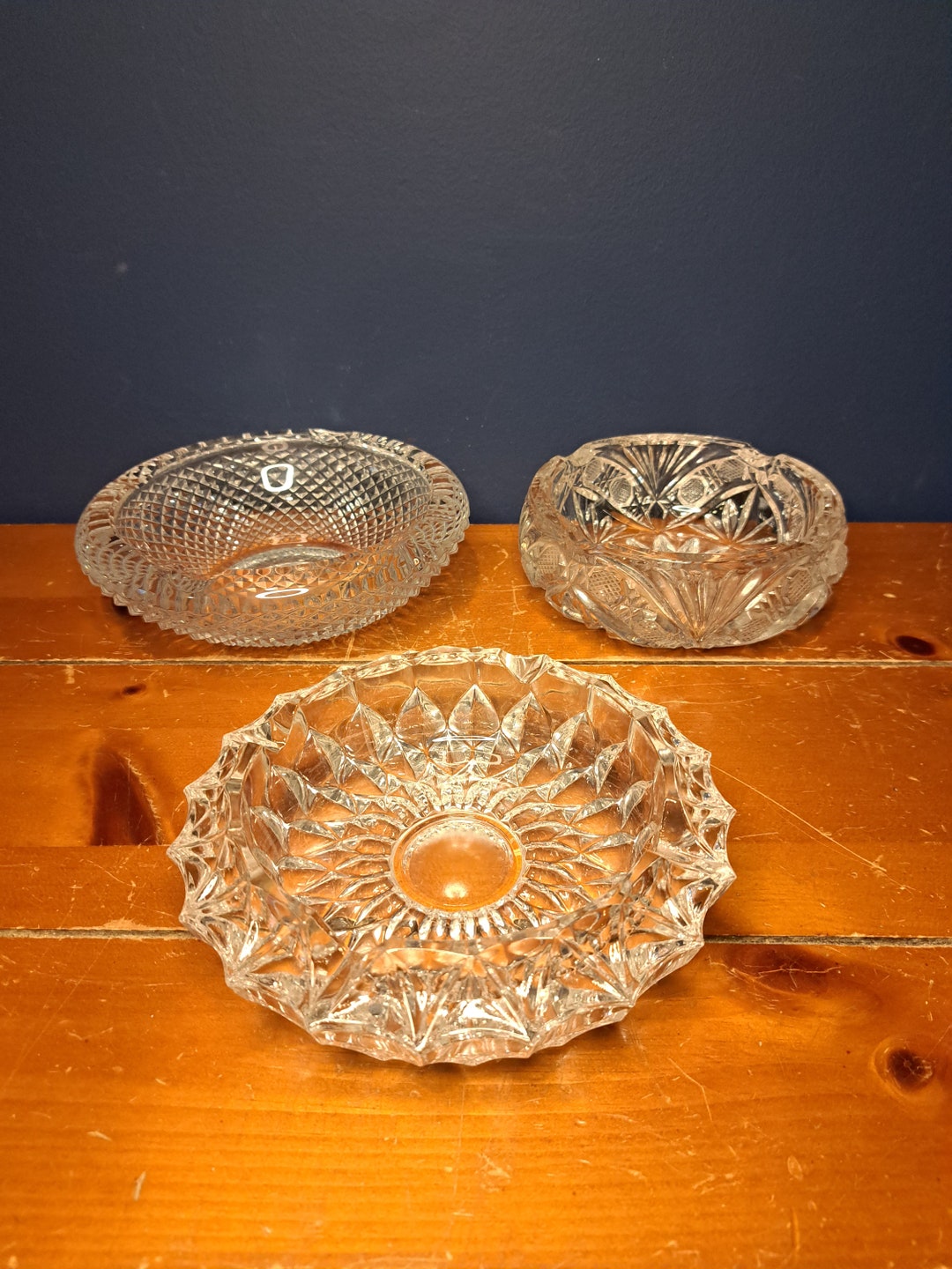 Gorgeous Vintage Lead Crystal Ashtrays, Vintage Collectible Tobacciana ...