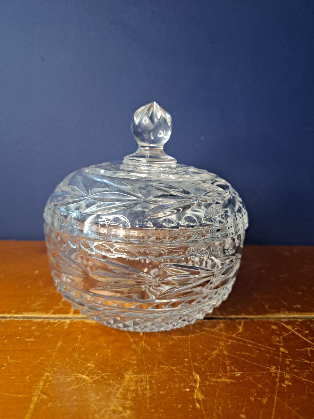 Vintage Lead Crystal Candy Dish With Lid, Vintage Lidded Crystal Candy ...