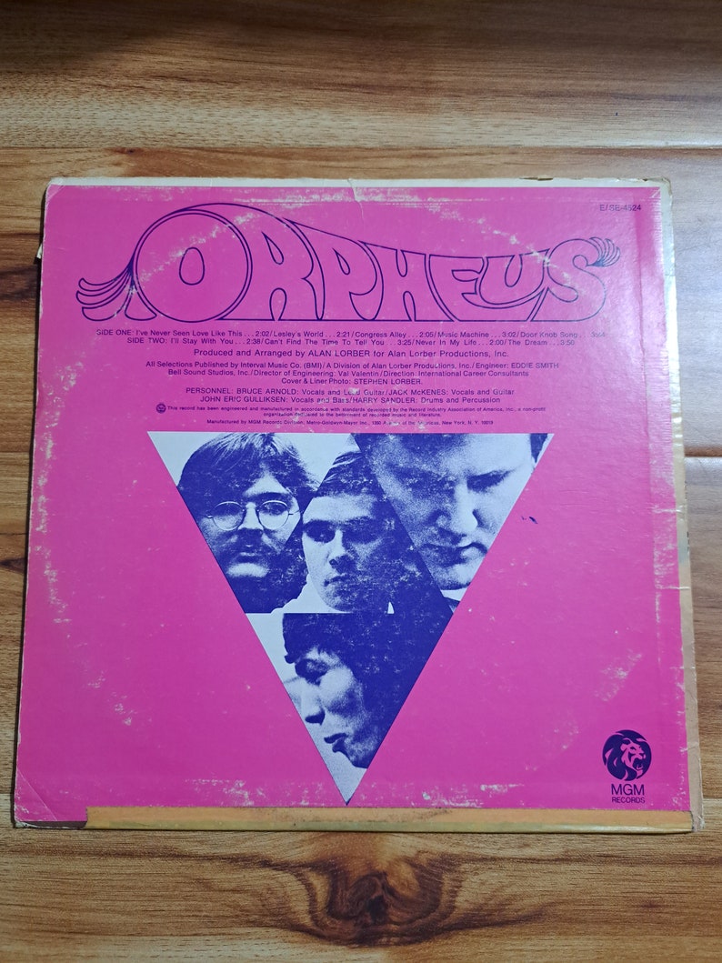 Vintage Vinyl Orpheus Record Album Rock Music By Orpheus I Never Seen