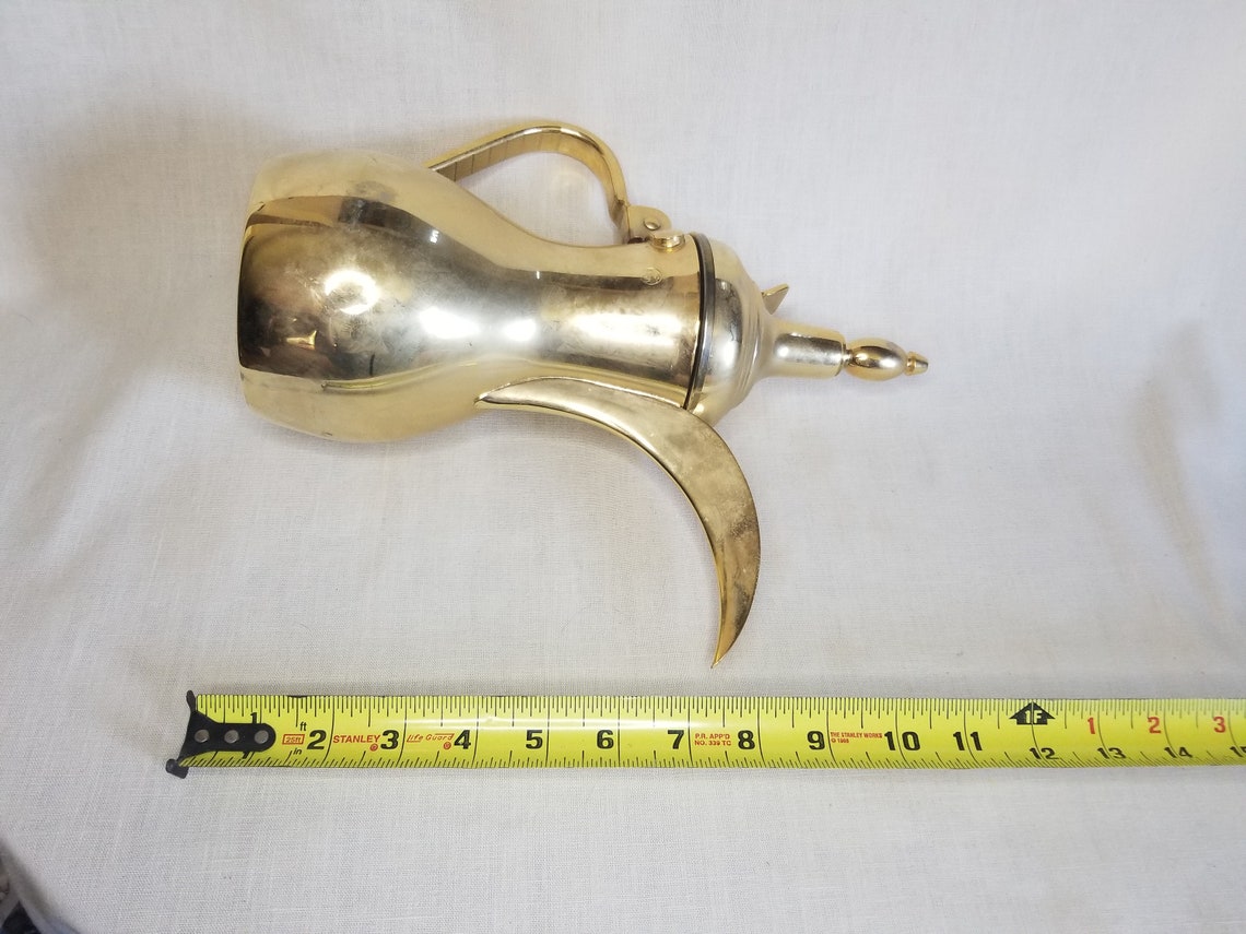 Vintage Brass Arabic Ewer Brass Coffee Pot Tea Pot Made in | Etsy